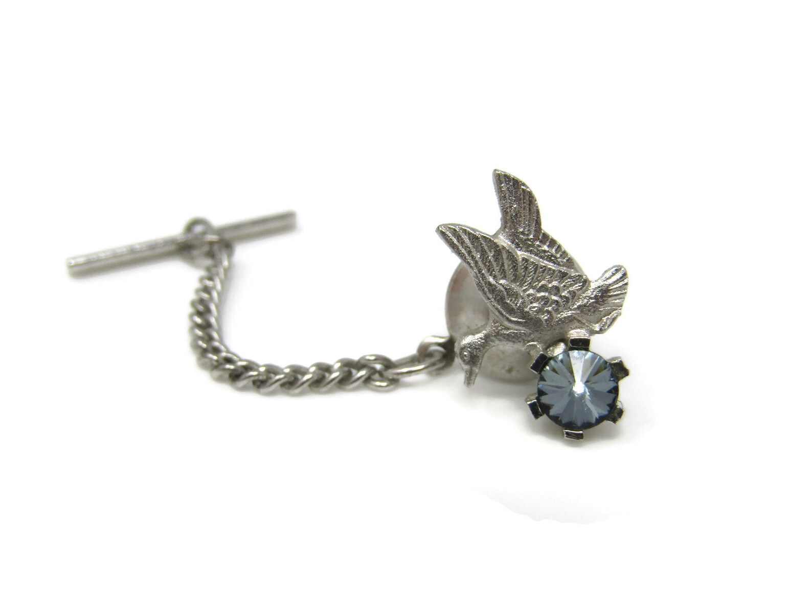 Duck Bird Tie Pin Tack Vintage: Beautiful Design Blue Jewel - Etsy