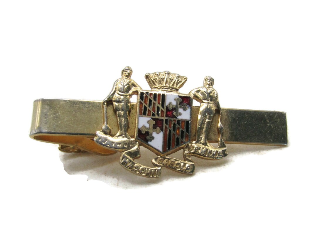 Crest & Crown Tie Clip Tie Bar Men's Jewelry Gold Tone - Etsy