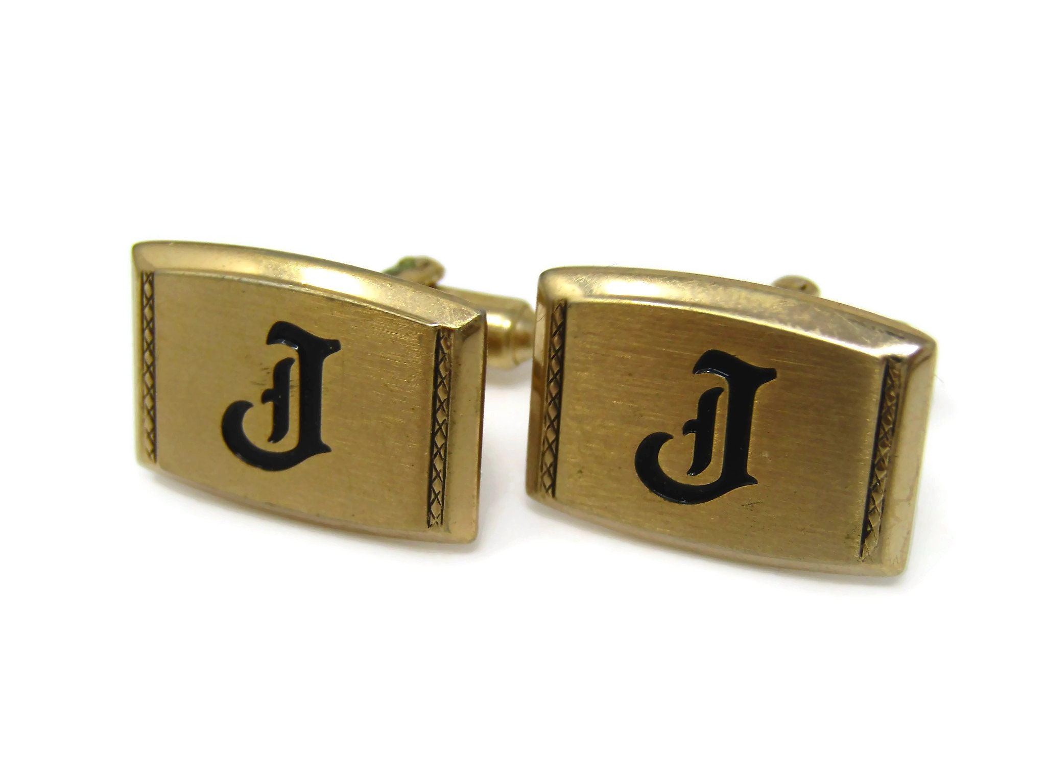 Vintage Cufflinks for Men: Letter J Initial Calligraphy Font Beautiful ...