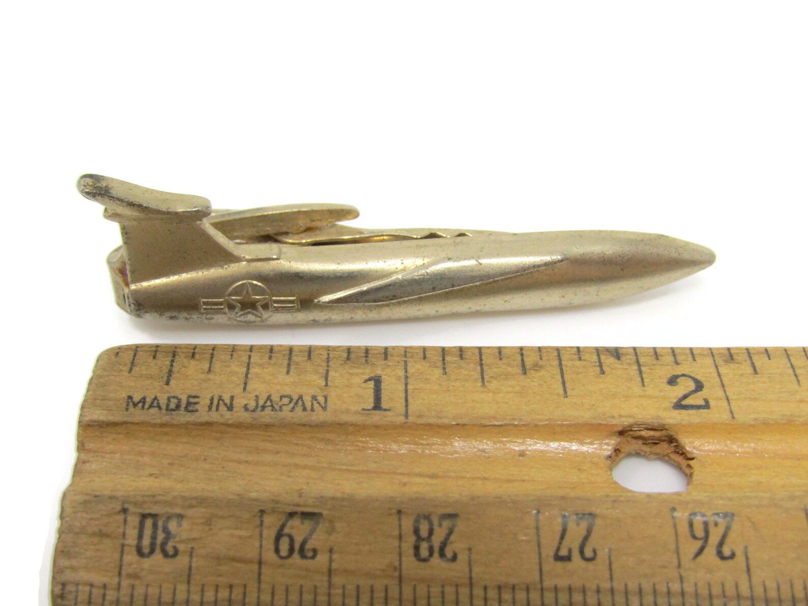 USAF Air Force Military Jet Tie Clip Bar Gold Tone Vintage | Etsy