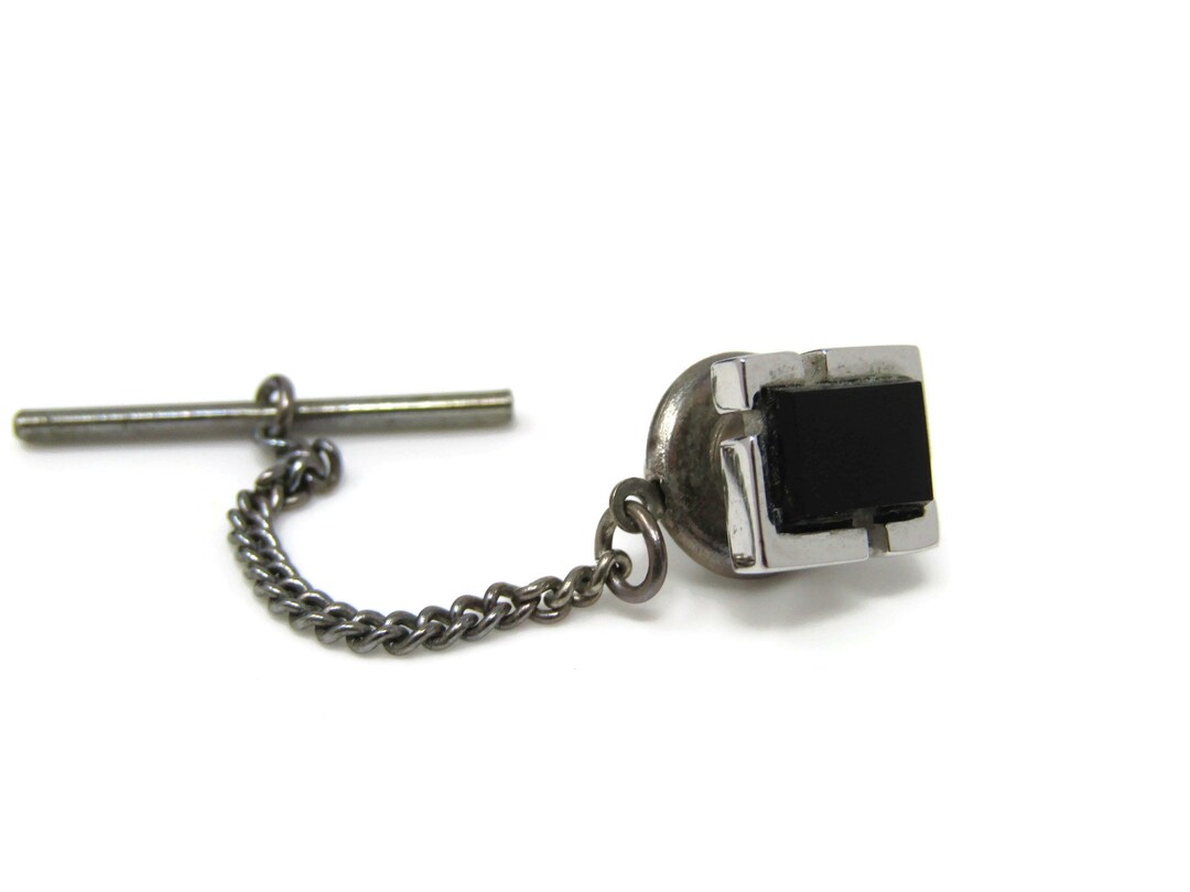 Black Center Modernist Tie Tack Pin Vintage Men's Jewelry Nice Design ...