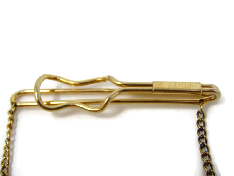 Cool Tie Bar With Chain Tie Clip Vintage Stunning Blue Wheel Design ...