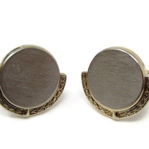 Nice Circle Wreath Bottom Cufflinks Gold Tone Vintage Men's Jewelry ...