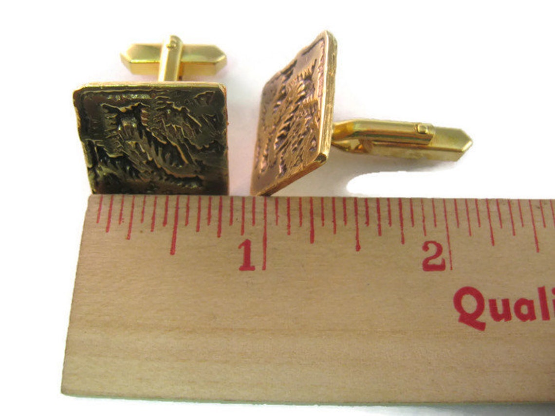 Vintage Cufflinks for Men: Scar Like Crazy Art Square Gold | Etsy
