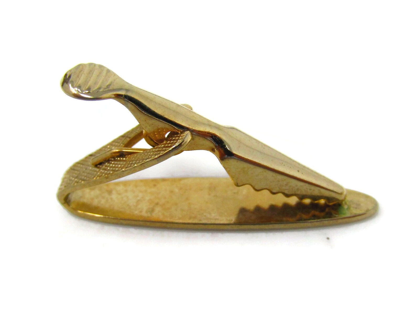 Classic Tie Clip Vintage Tie Bar Textured Gold Tone Gift for | Etsy