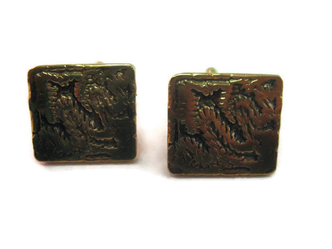 Vintage Cufflinks for Men: Scar Like Crazy Art Square Gold | Etsy