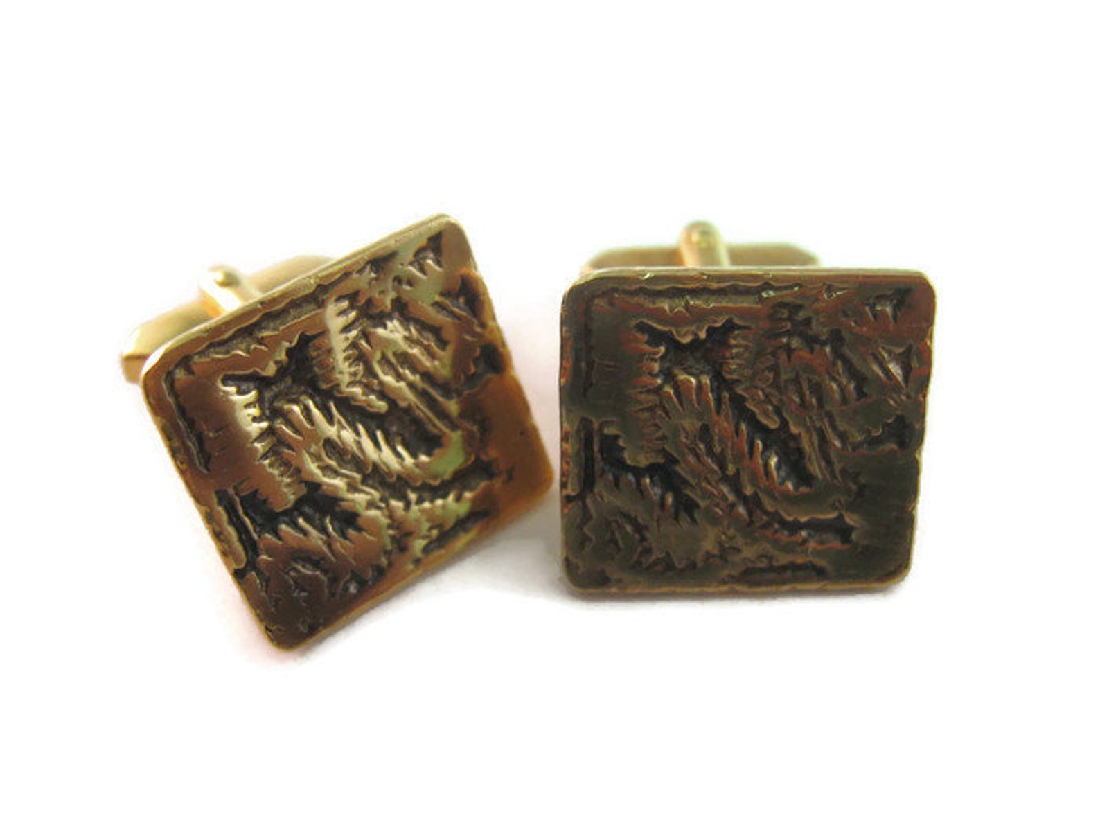 Vintage Cufflinks for Men: Scar Like Crazy Art Square Gold - Etsy