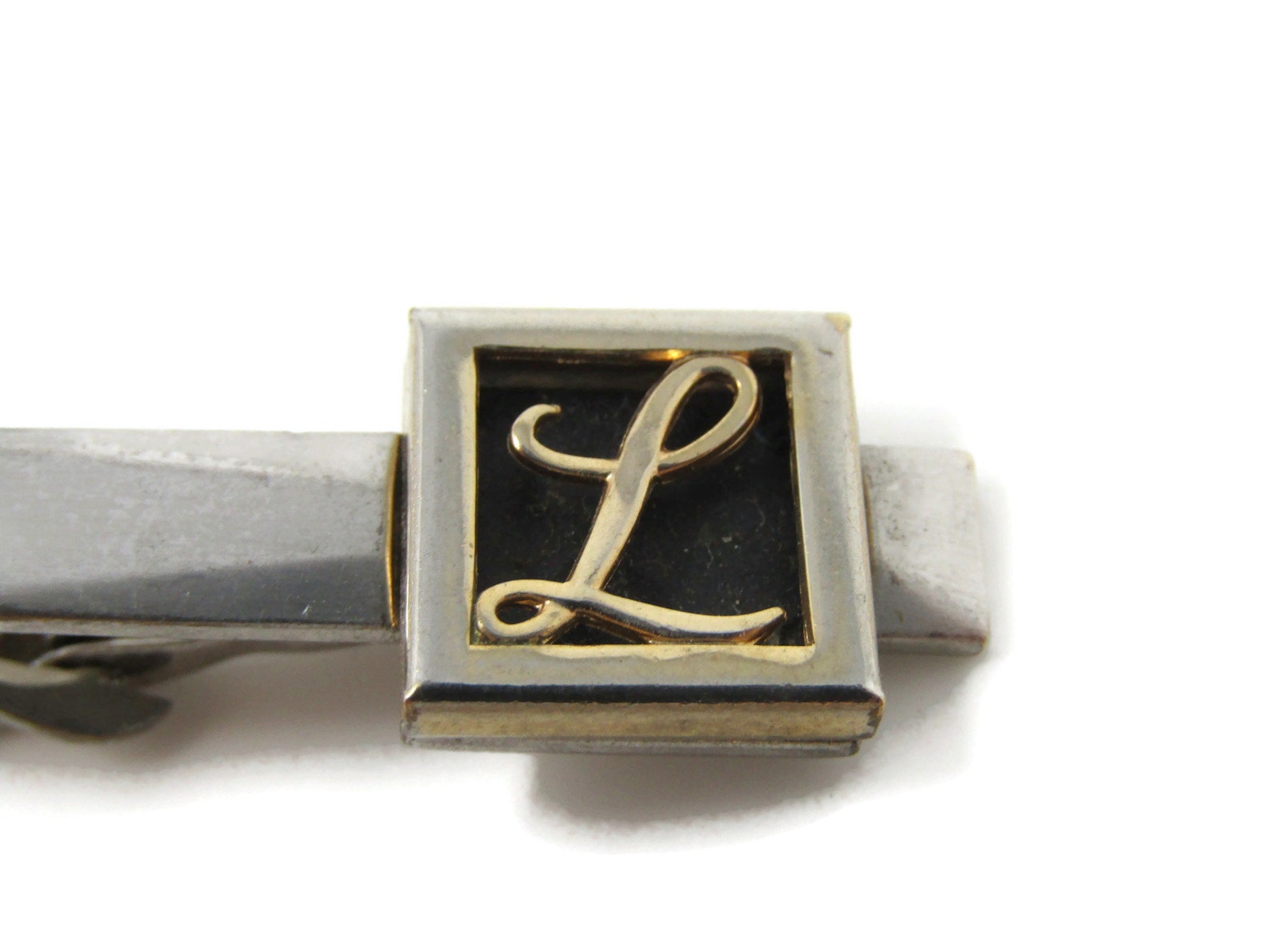 Letter L Initial Cursive Design Tie Clip Bar Faded Silver Tone - Etsy