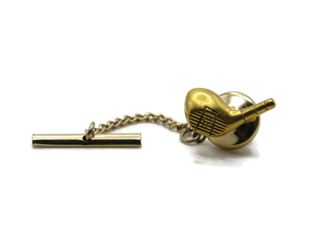 Golf Club Tie Pin and Chain Men's Jewelry Gold Tone - Etsy