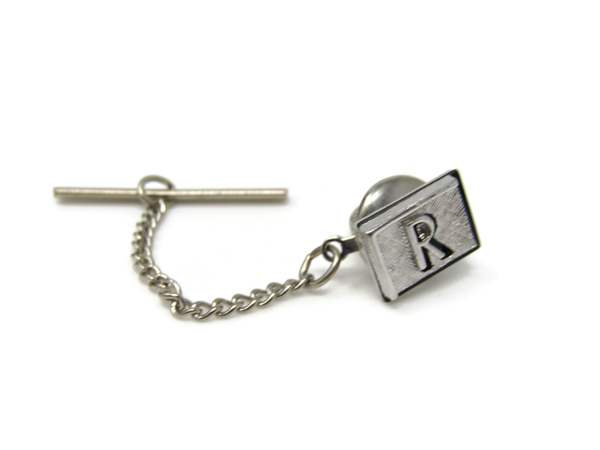 Letter R Initial Tie Tack Pin Vintage Men's Jewelry Nice Design