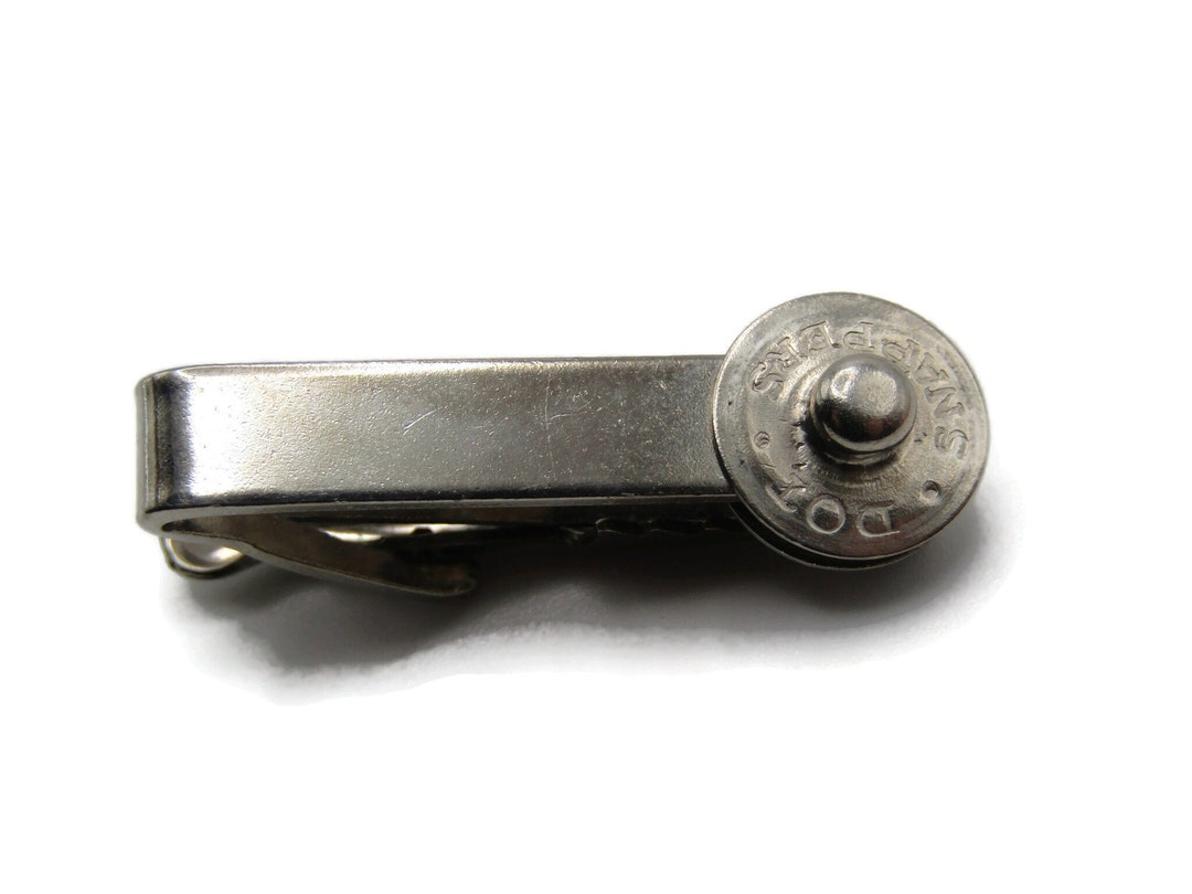 Dot Snappers Snap Design Straight Bar Silver Tone Tie Clip Tie Bar Men ...