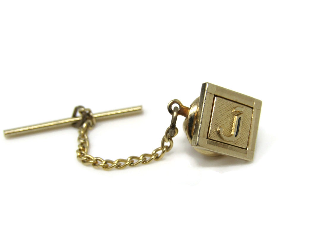 Letter J Initial Tie Tack Pin Vintage Men's Jewelry Nice Design - Etsy