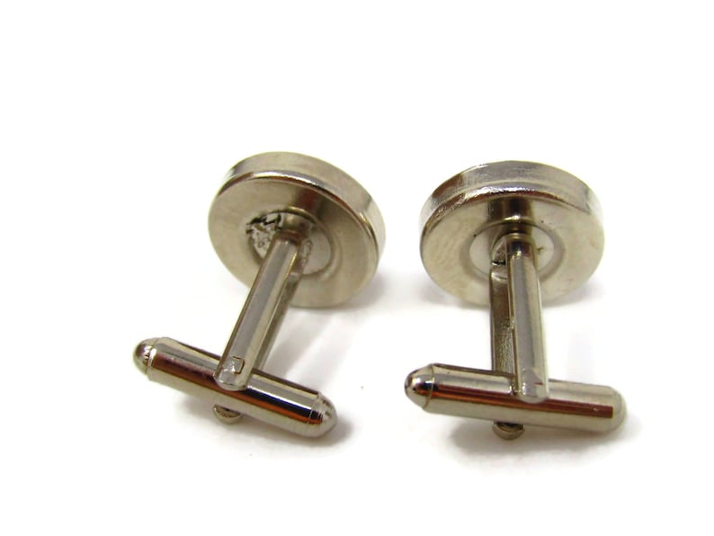 Red Fabric Cufflinks for Men Vintage Silver Tone Border - Etsy