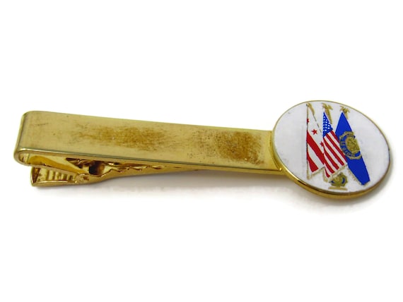 Flag Tie Clip Men's Vintage American Legion Beautiful Gold - Etsy