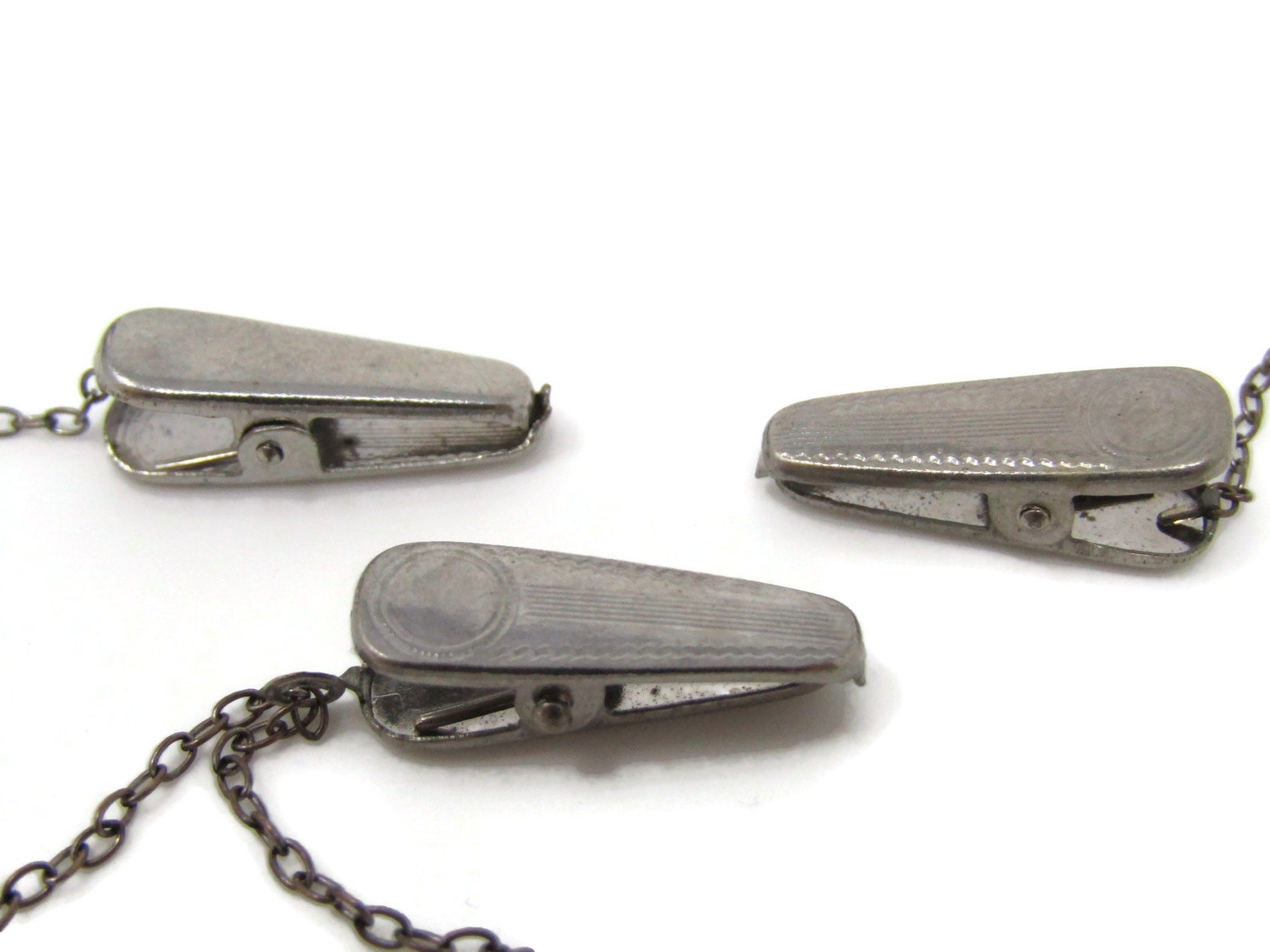 Antique Dress Clips on Chain One Slides Along the Chain - Etsy