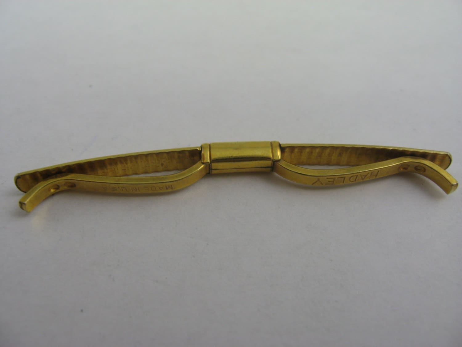 Stunning Gold Tone Bar Design by Hadley Vintage Mens Tie Collar Bar ...