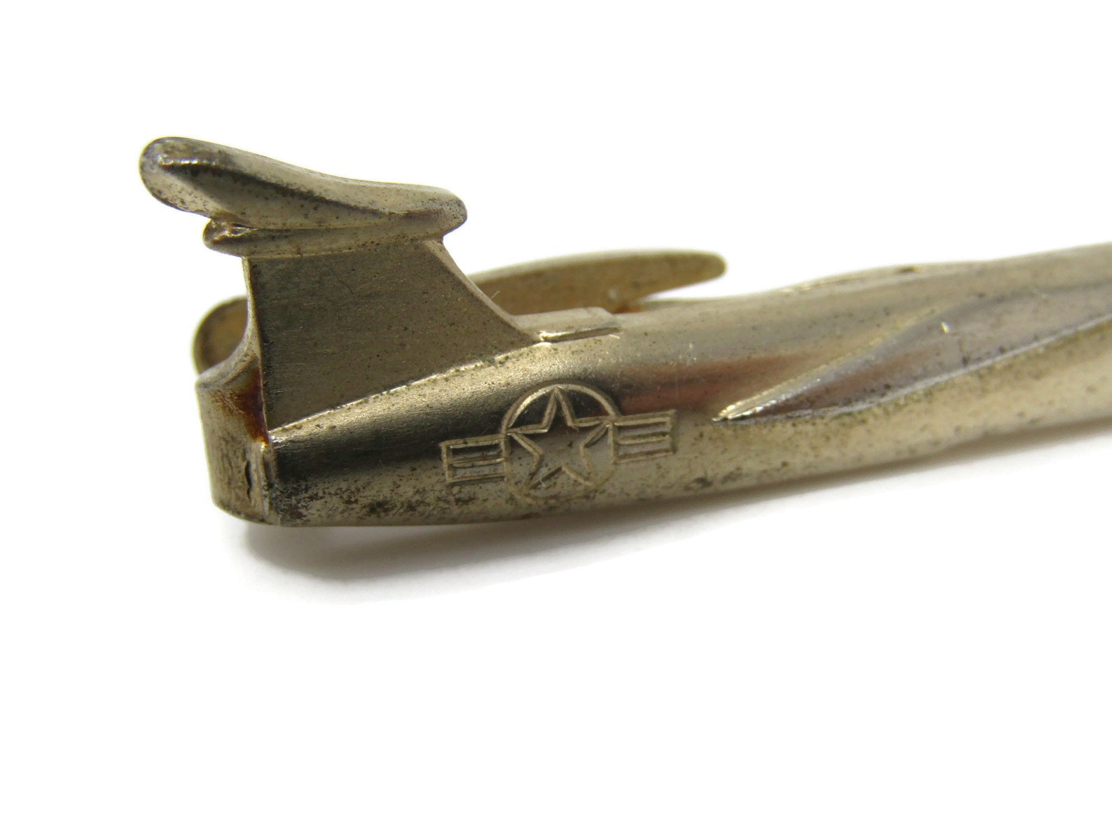 USAF Air Force Military Jet Tie Clip Bar Gold Tone Vintage - Etsy