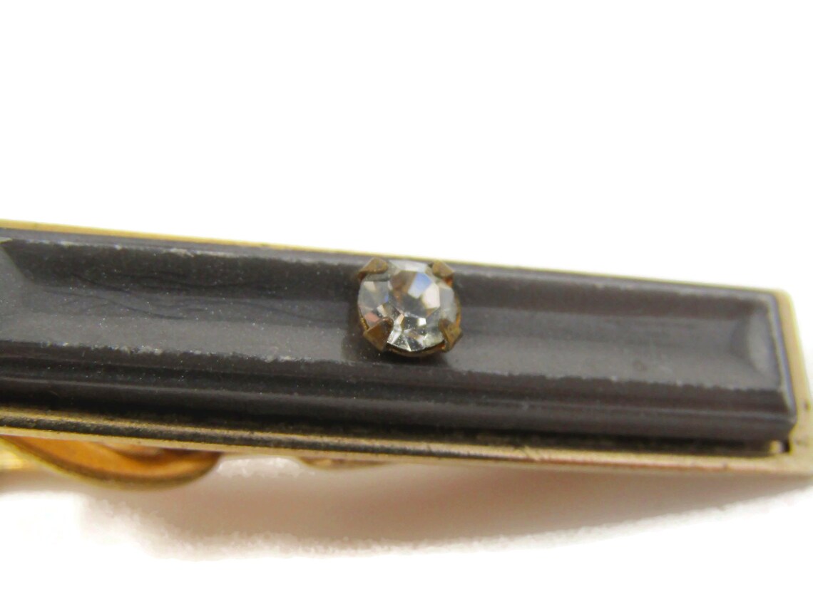 Cool Tie Clip Vintage Mens Tie Bar Dark Center Gift for Dad | Etsy