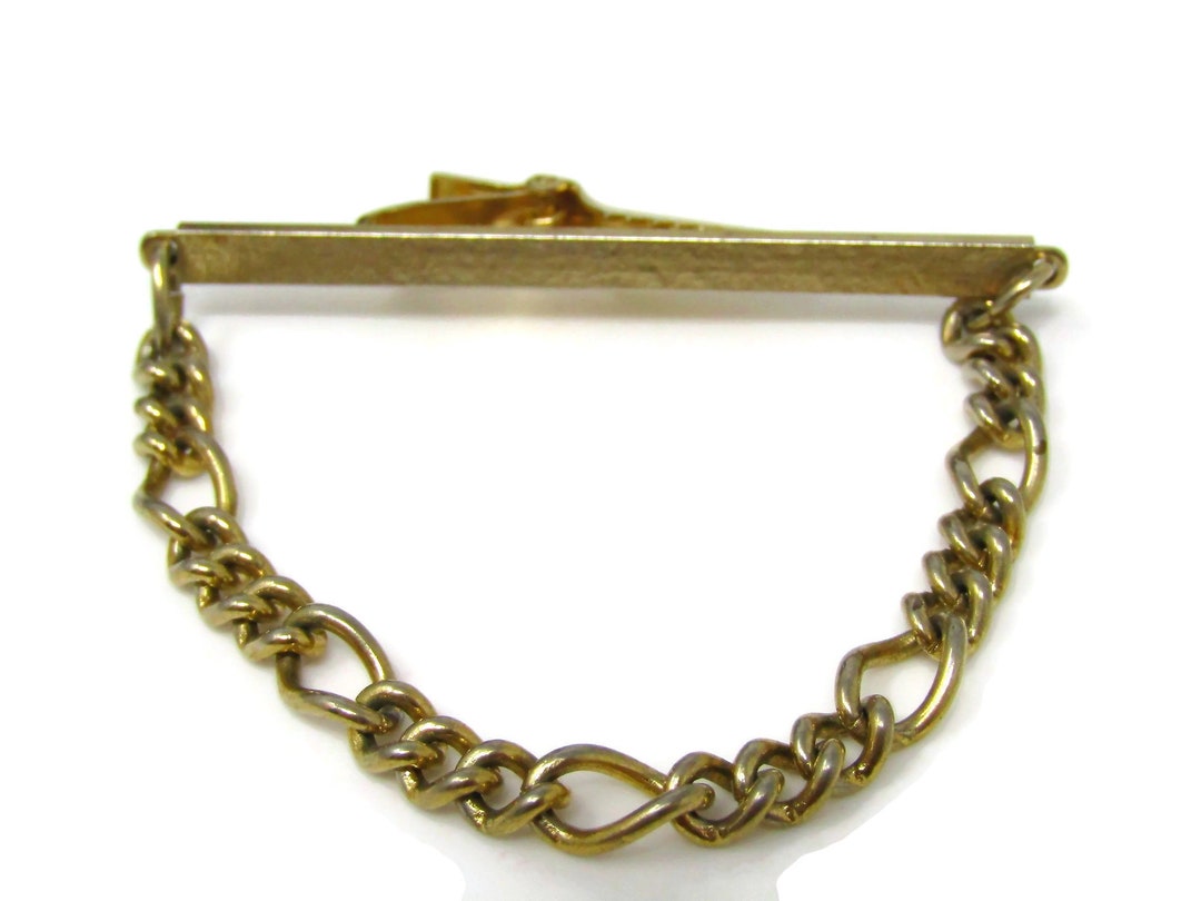 Adjustable Tie Clip Vintage Mens Tie Bar Chain Design Gift for Dad Son ...