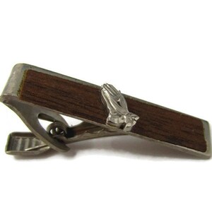 Vintage Tie Bar Tie Clip: Praying Hands Religious Wood Background - Etsy