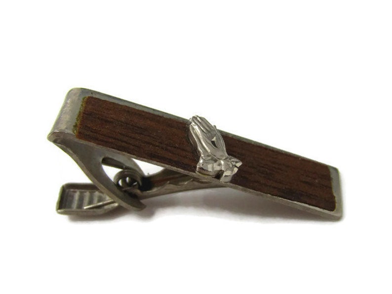 Vintage Tie Bar Tie Clip: Praying Hands Religious Wood | Etsy