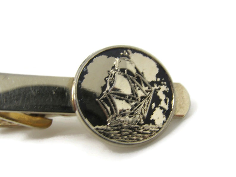 Clipper Ship Sailboat Nautical Tie Clip Tie Bar: Vintage Gold | Etsy