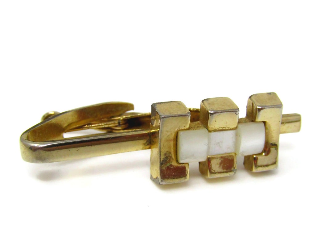 Cool Tie Clip Vintage Mens Tie Bar Retro Mother of Pearl Design Gift ...