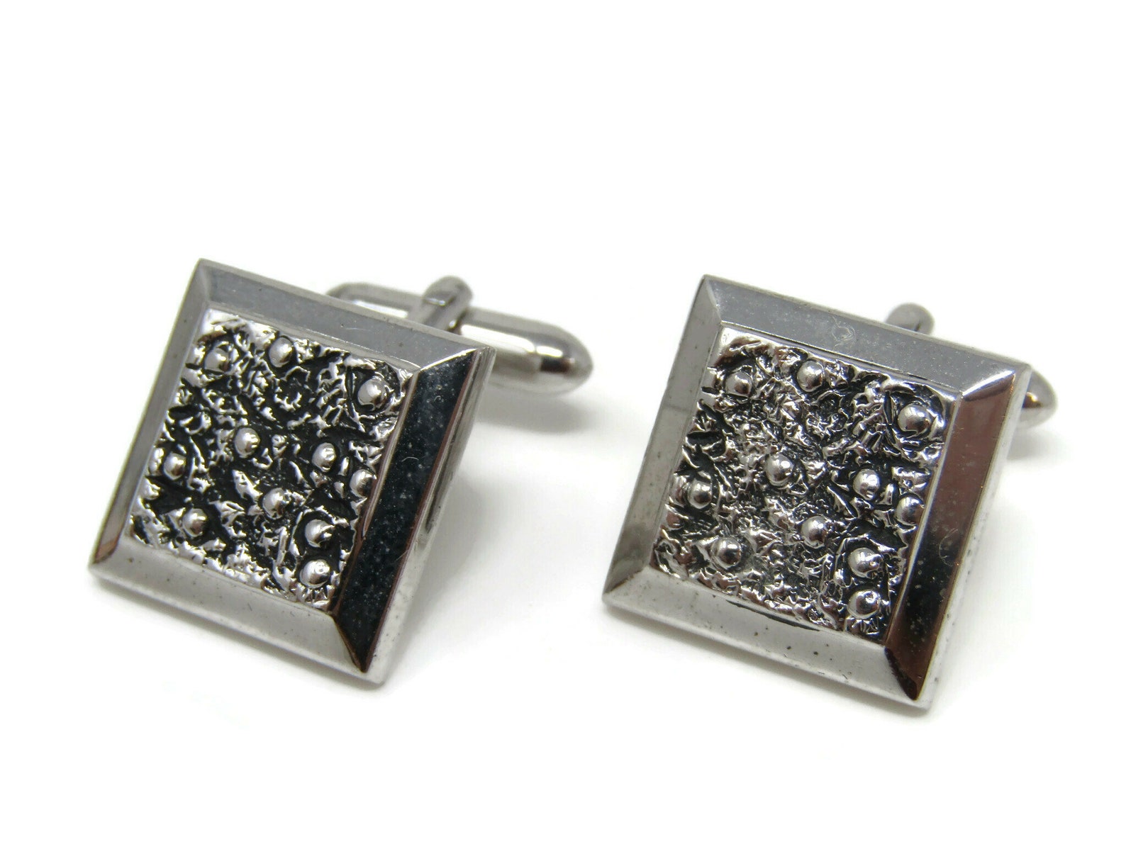 Textured Squares Cufflinks for Men's Vintage Men's - Etsy