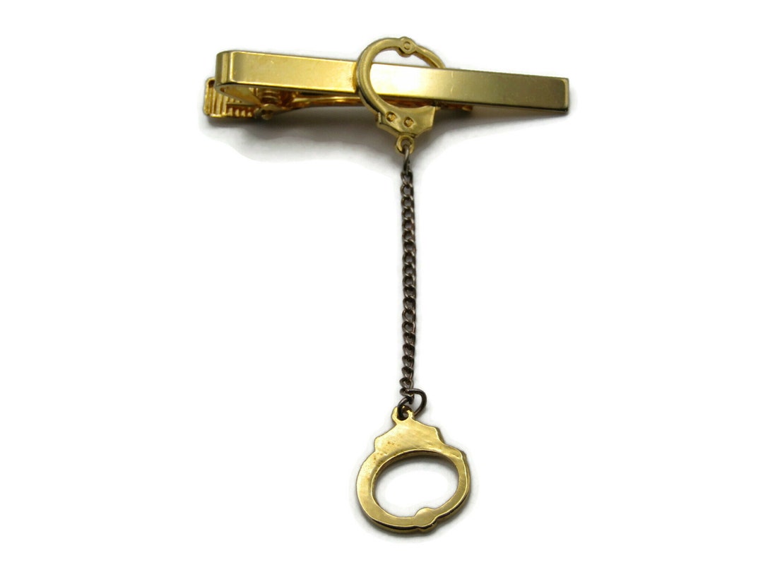 Vintage Gold Tone Handcuff Tie Clip: Modernist Gag Gift - Etsy