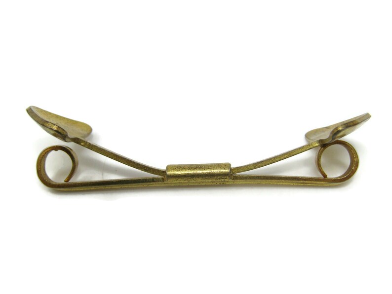 Tie Collar Bar Clip: Large Wings Rinkless Gold Tone Vintage - Etsy