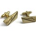 Vintage Cufflinks for Men: Black Diagonal Stripe Gold Tone Trapezoid ...