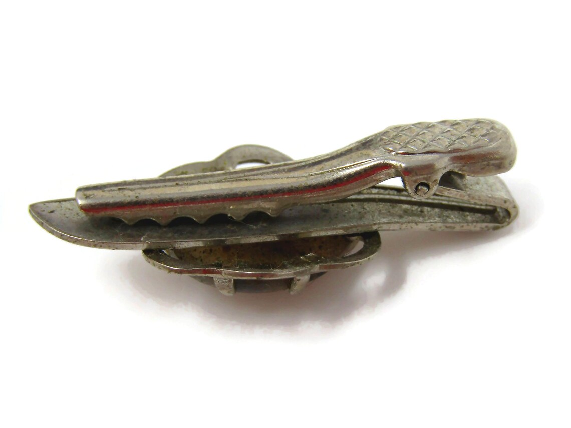 Cool Tie Clip Vintage Mens Tie Bar Stone Center Gift for Dad - Etsy