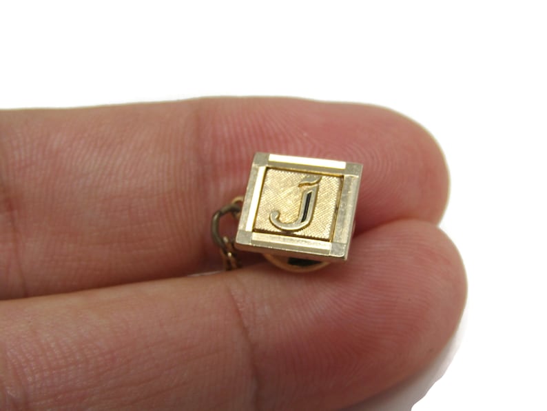 Letter J Initial Tie Tack Pin Vintage Men's Jewelry Nice | Etsy