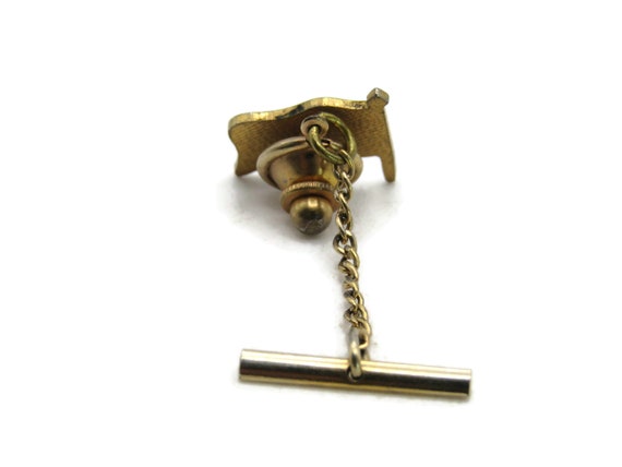 United States Flag Tie Lapel Pin & Chain Patriotic Go… - Gem