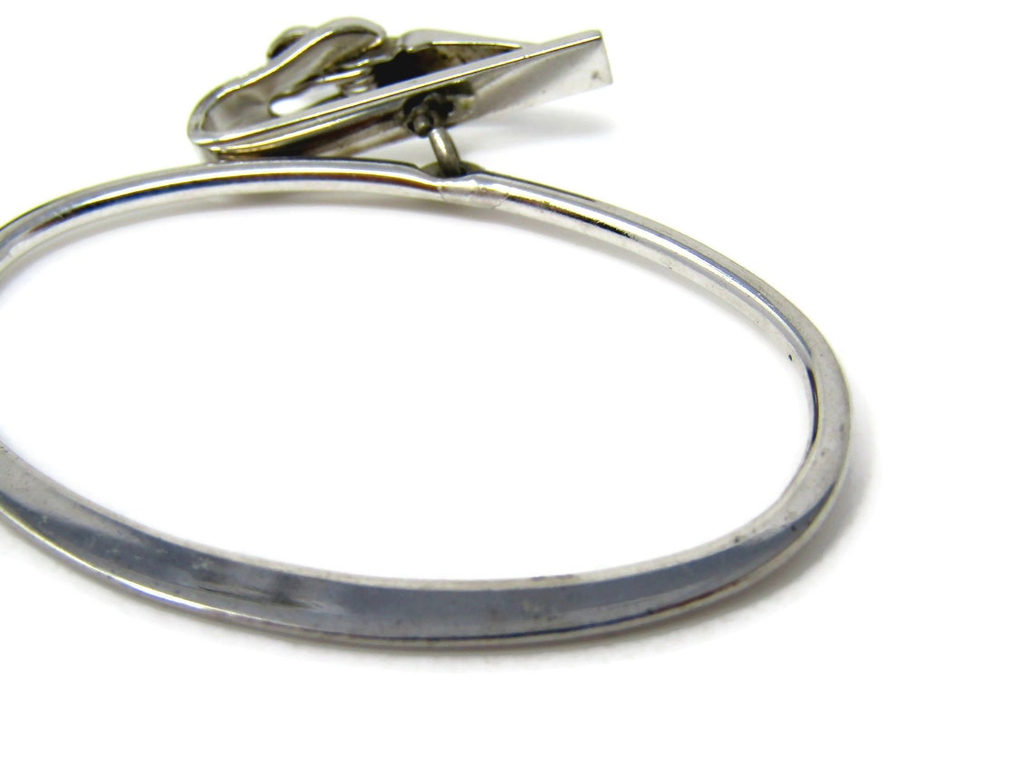 Cool Tie Clip Vintage Tie Bar Loop Design Silver Tone Gift for | Etsy