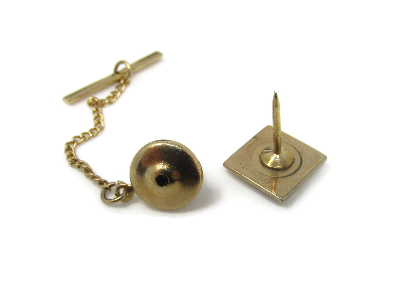 Rainbow Metal Men's Tie Tack Pin: Vintage Gold Tone - Etsy