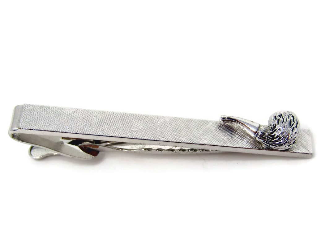 Vintage Silver Tone Tie Clip: Smoking Pipe Design - Etsy
