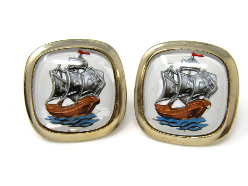 Vintage Ship Cufflinks Beautiful Nautical Design Really Nice - Etsy