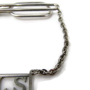 Vintage Tie Bar Clip: CLS Letters Initials "cls" Silver Tone Chain ...