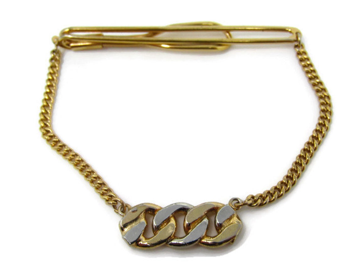 Triple Chain Link Tie Clip Vintage Tie Bar: Beautiful Design High ...