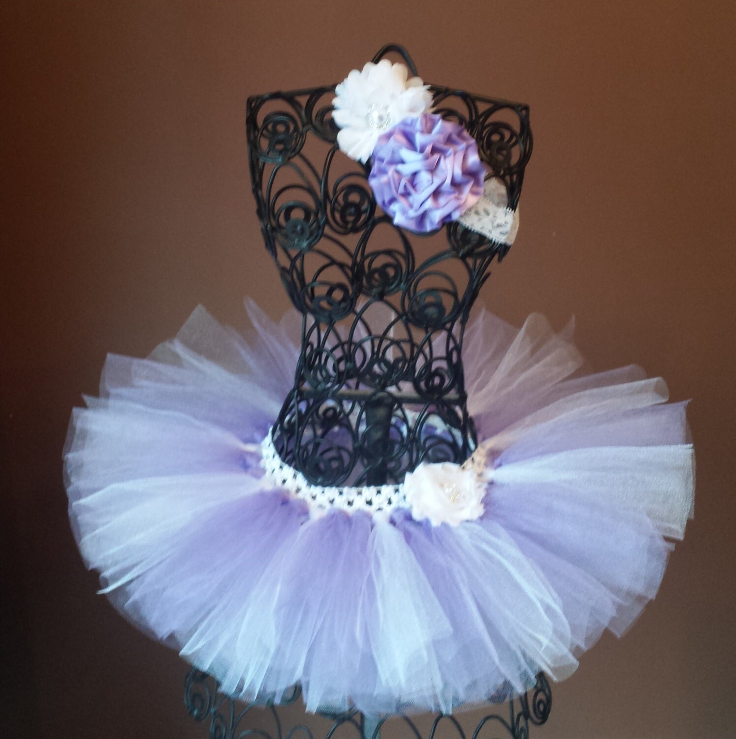Lavender & White Tutu and Headband Settutu and Headband | Etsy