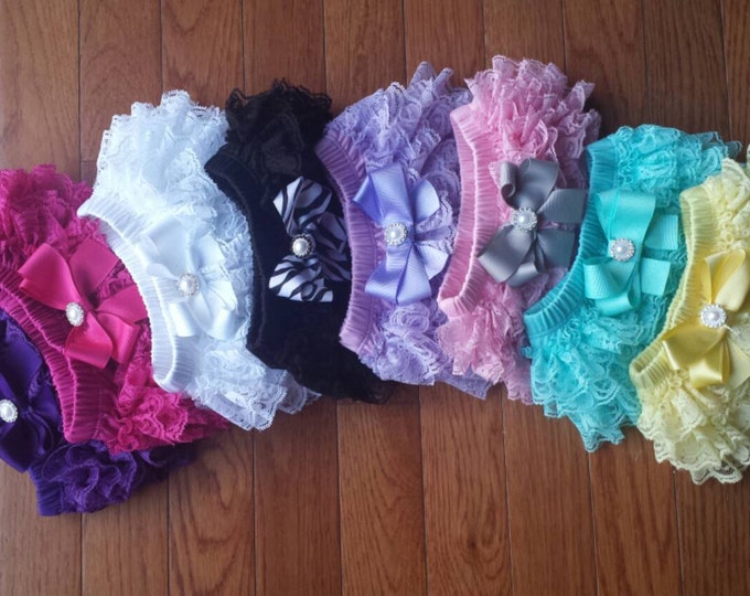 You Choose Color Lace Ruffled Bloomers With Choice of Bow - Etsy