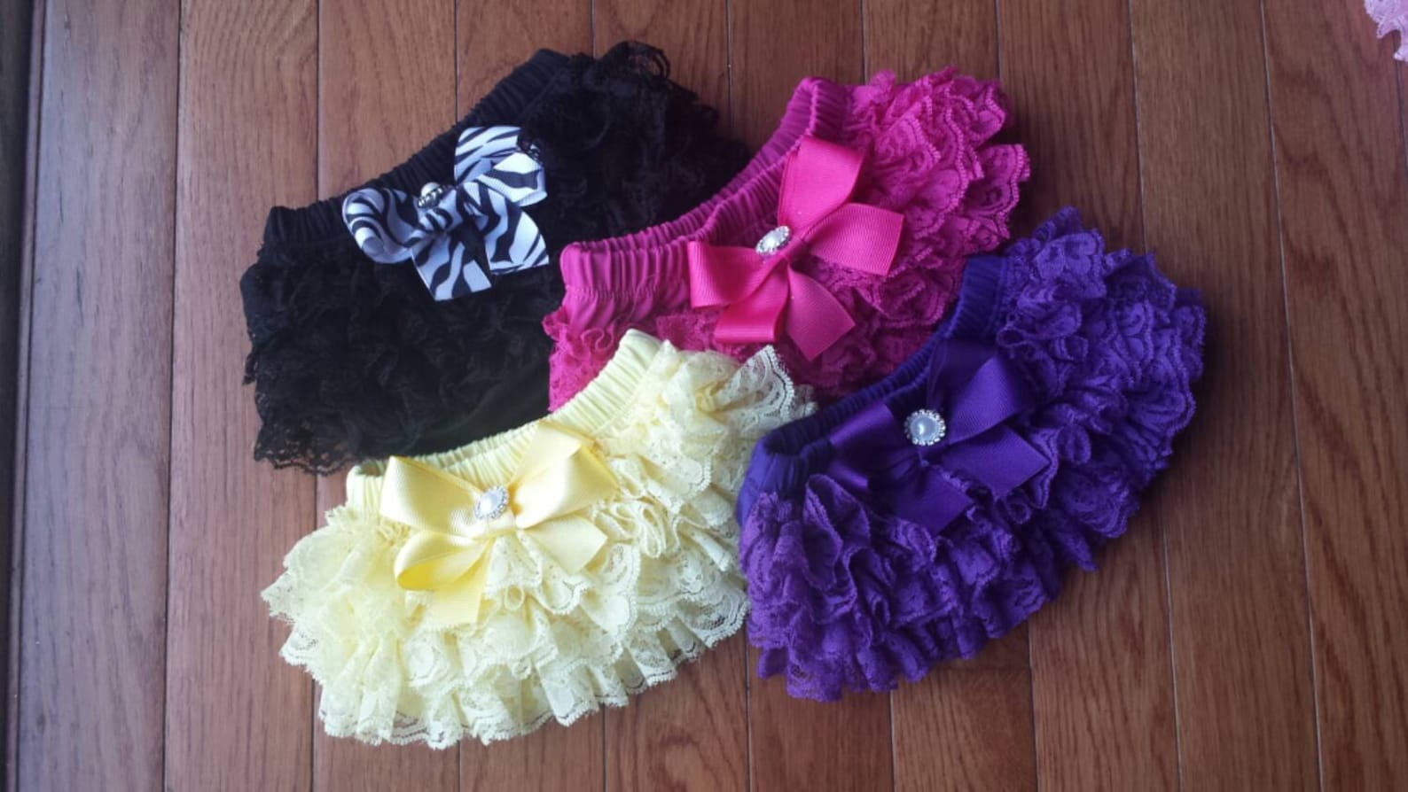 You Choose Color Lace Ruffled Bloomers With Choice of Bow | Etsy