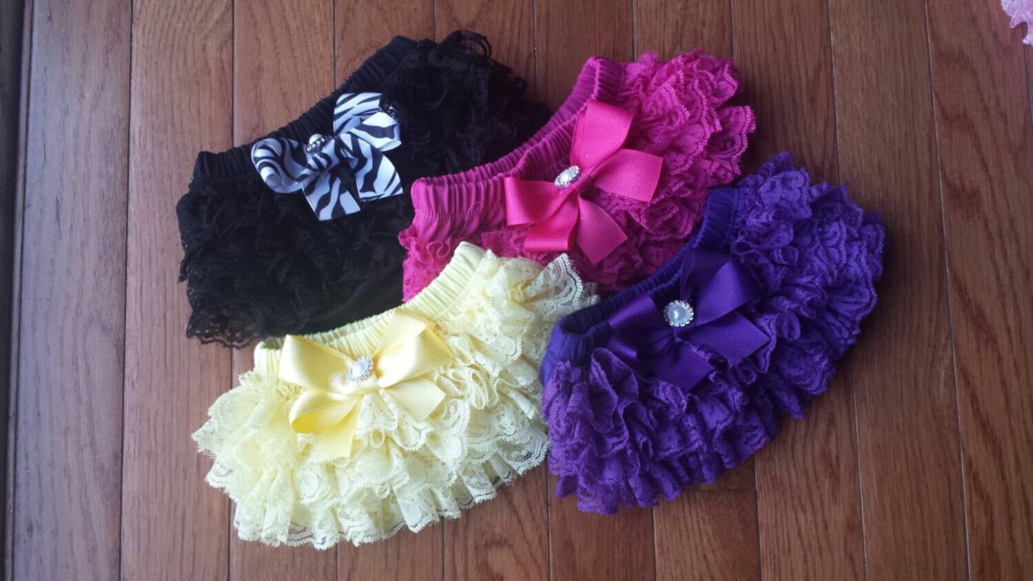 You Choose Color Lace Ruffled Bloomers With Choice of Bow - Etsy
