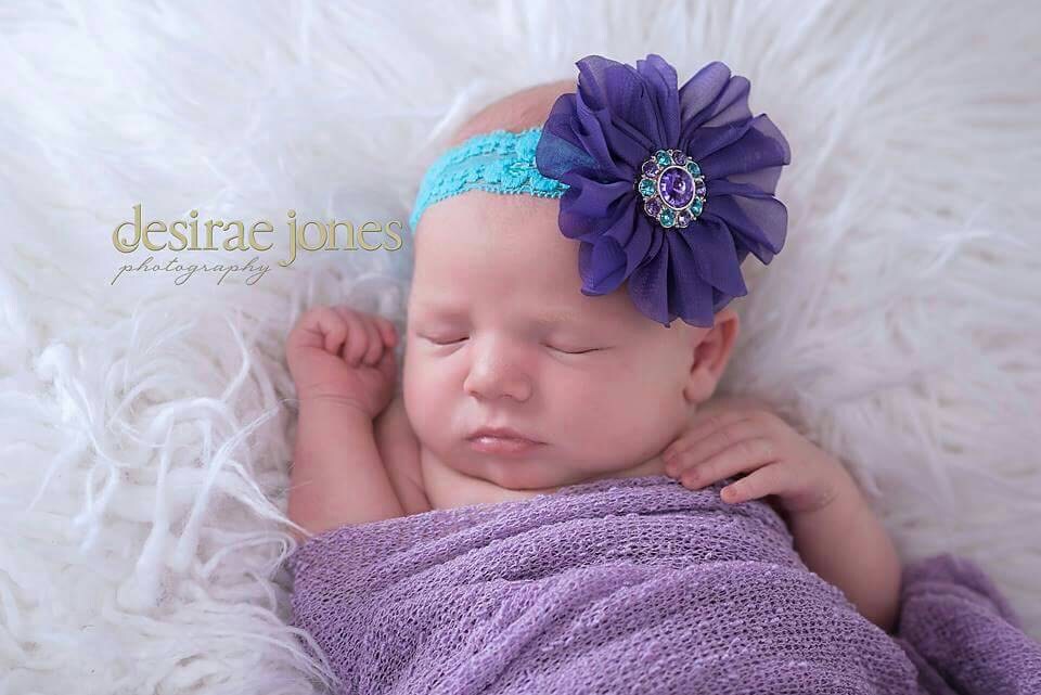Stunning Purple & Turquoise Chiffon and Lace Headband with | Etsy