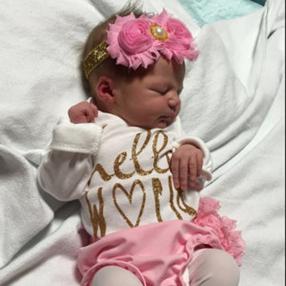 pink baby girl vinyl onesies Born In The 313 Onesie Light Pink Baby ...