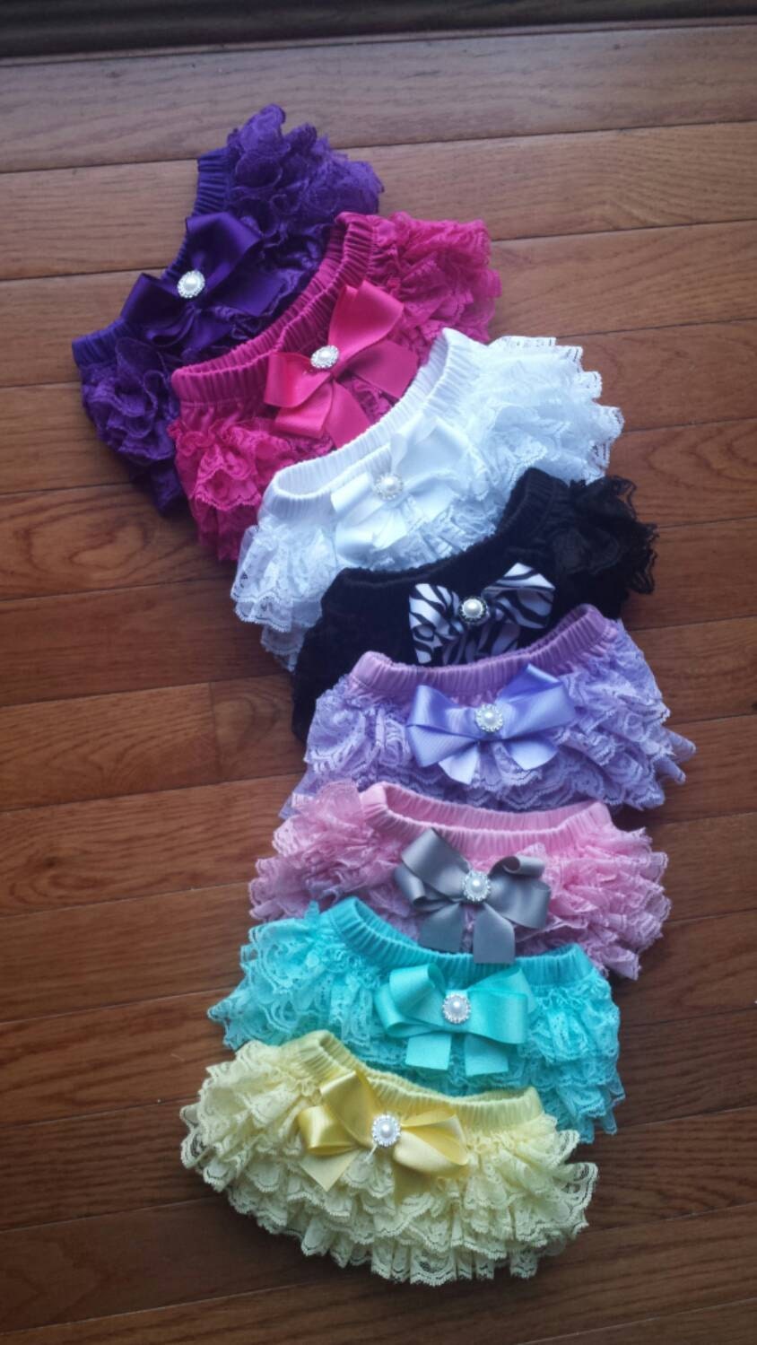 You Choose Color Lace Ruffled Bloomers With Choice of Bow Color ...