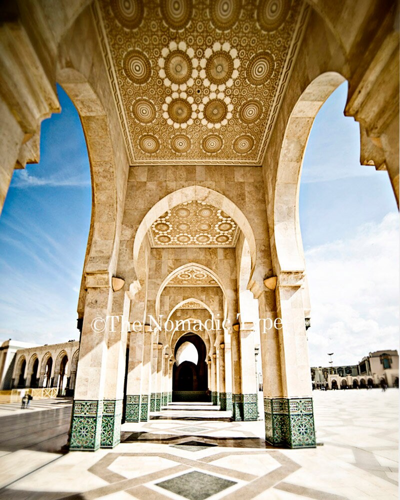 Casablanca Morocco, Mosque Print, Morocco Photography, Gold Decor ...