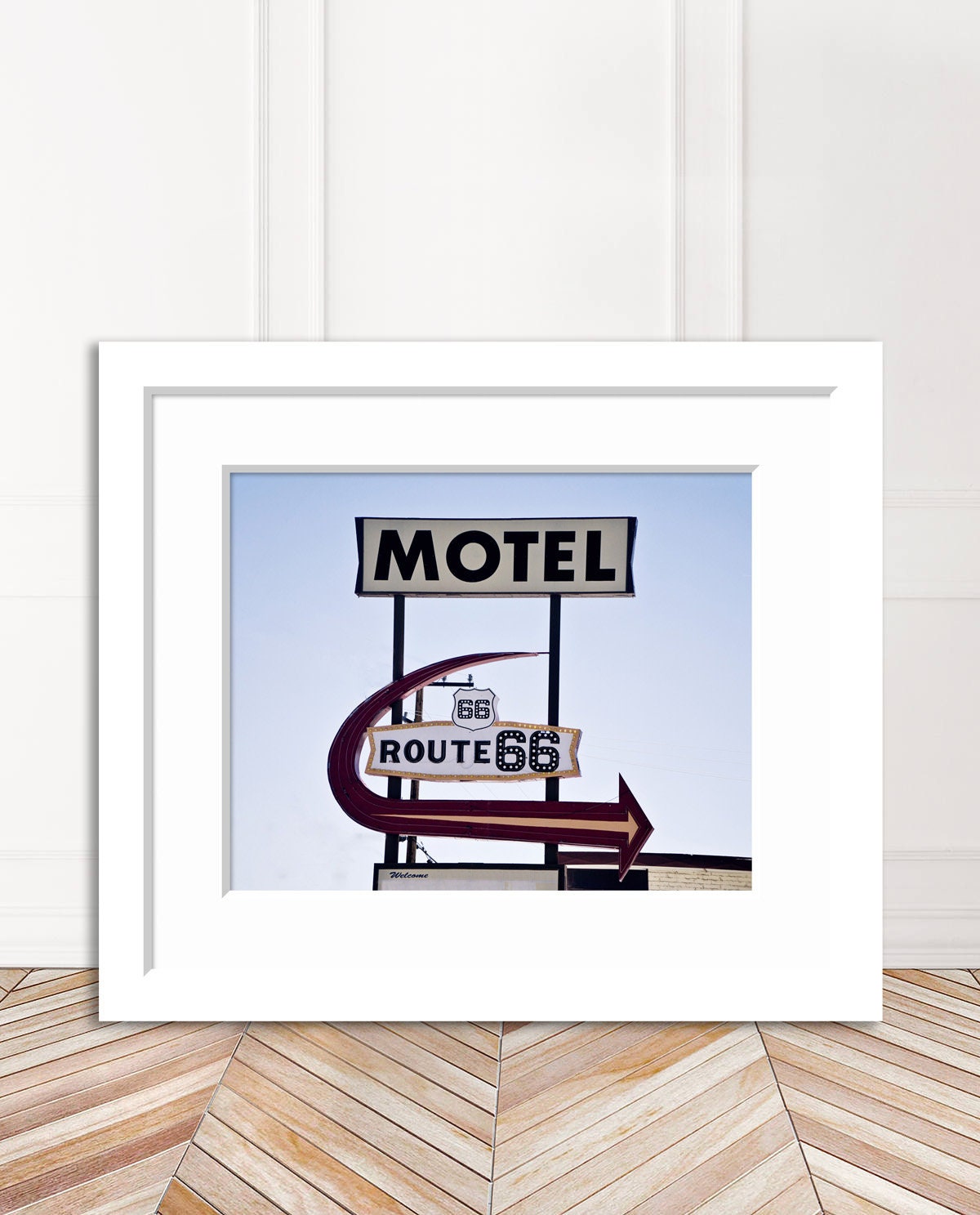 Route 66 Motel Sign, Neon Sign Photo, Vintage Sign, Arizona Print ...