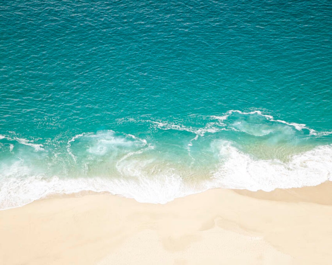 Turquoise Beach Art Ocean Wall Print Turquoise Water Blue - Etsy